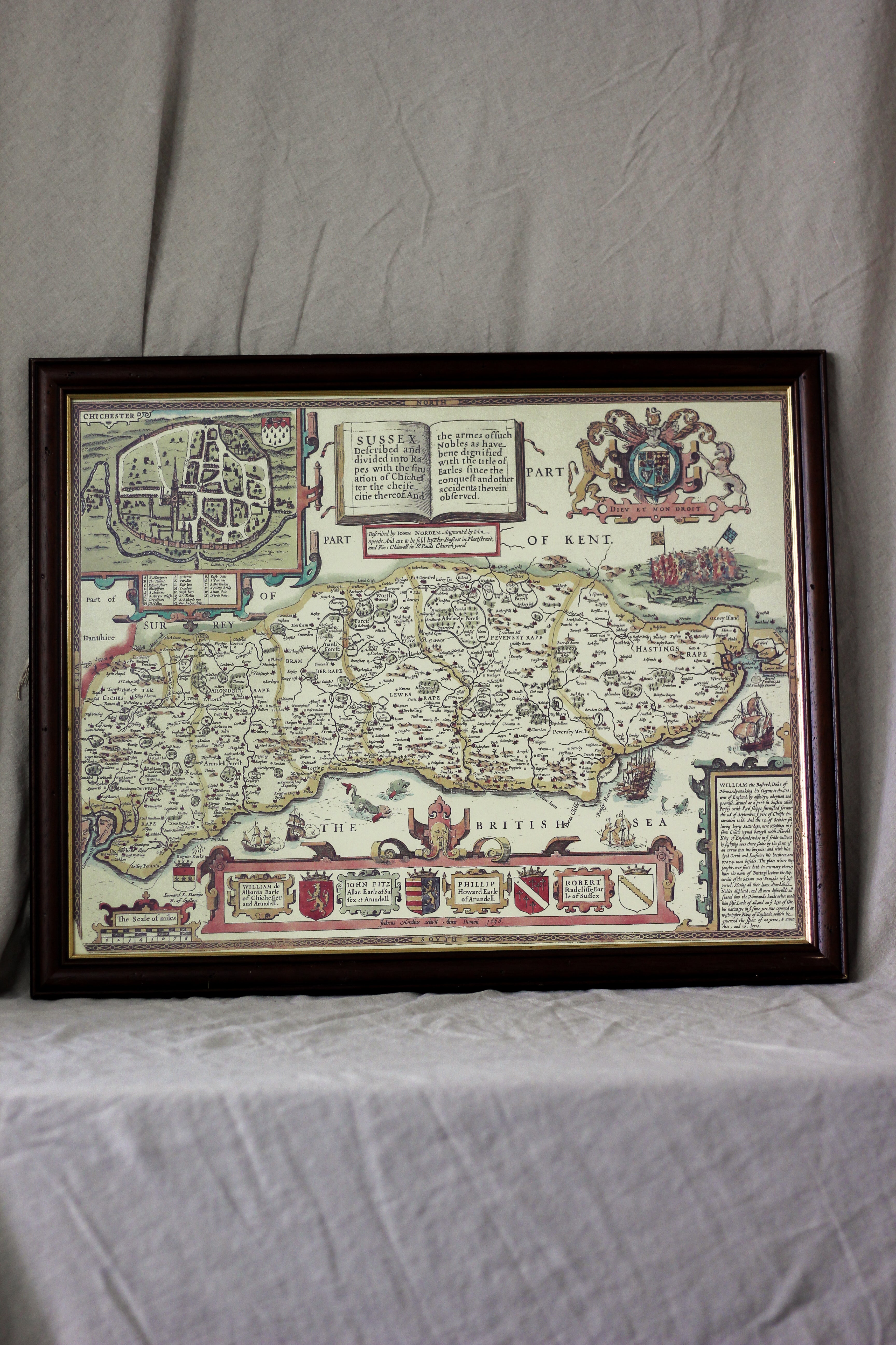 Sussex Map, Vintage Map Print – Saint Dante